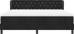 Postel s boxspringem s čelo Černá 180 x 200 cm samet 3340348