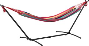 Outsunny Houpací Síť s Kitem 310x117 cm, Kempingová Houpací Síť s Přenosnou Taškou, Nastavitelná Výška 120 kg na Terasu | Aosom
