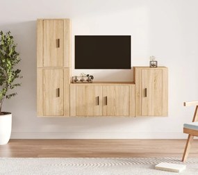 vidaXL 4dílný set TV skříněk kompozitní dřevo [3188608] Barva: dub sonoma