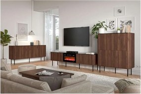 TV stolek Linos II, ořech warmia / černá