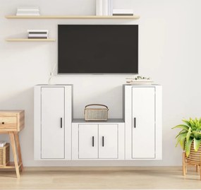 vidaXL 3dílný set TV skříněk kompozitní dřevo [3188518] Barva: Bílá