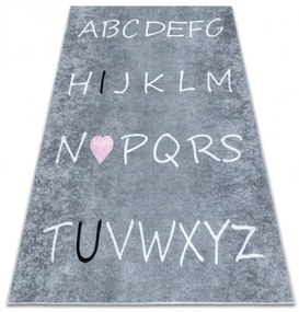 Dywany Łuszczów Dětský kusový koberec Junior 52106.801 Alphabet grey - 80x150 cm