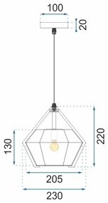 Toolight Závěsná stropní lampa Diamond Blue APP452-1CP