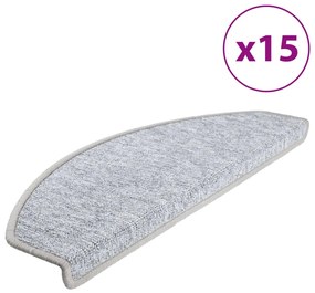 vidaXL Marketos 15 ks Nášlapy na schody světle šedé 65 x 24 x 4 cm