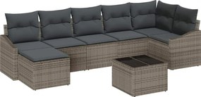 Set pohovek 8 ks Šedá polyratan 3346819