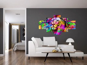 Obraz - 3D obraz lva (125x70 cm)