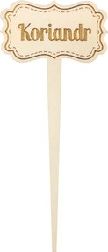 AMADEA Dřevěný zápich - cedulka na bylinky Koriandr, výška 20 cm, český výrobek