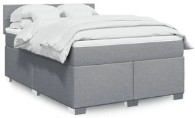 Box spring postel s matrací světle šedá 140 x 200 cm textil 3288211