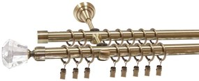 CARDINAL Kovová garnýž galvanizovaná 19mm dvoutyčová Figaro Zlato Antyk 160cm