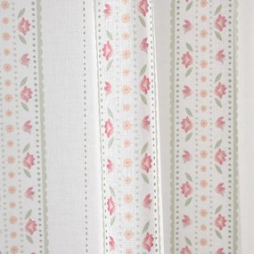 Růžovo-bílá záclona 140x183 cm Floral Stripe – Catherine Lansfield
