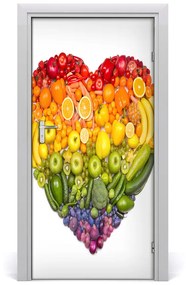 Fototapeta na dveře samolepící ovoce srdce 85x205 cm