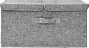 Úložný box textil 50 x 30 x 25 cm šedý 332914