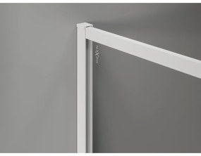 Mexen Kioto-F, sprchová zástěna s rámem 180 x 202 cm, 8 mm čiré sklo, bílý profil, 800-180-104-20-00
