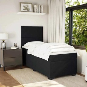 Box spring postel s matrací černá 90x190 cm samet 3293082