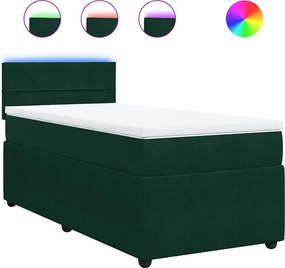 Box spring postel s matrací tmavě zelená 80 x 200 cm samet 3289893