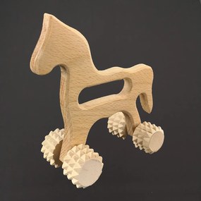 AMADEA Dřevěná masážní pomůcka koník, masivní dřevo, 15 cm