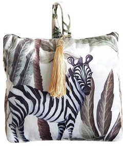 Dveřní sametová zarážka Jungle Zebra - 17*10*18cm