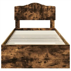Rám postele s čelo Kouřový dub 70 x 190 cm Kompozitní dřevo 3413260