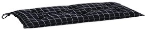 Poduška na zahradní lavici černá károvaná 100x50x7 cm oxford - Default Title