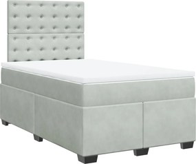 Box spring postel s matrací světle šedá 120x190 cm samet 3293170