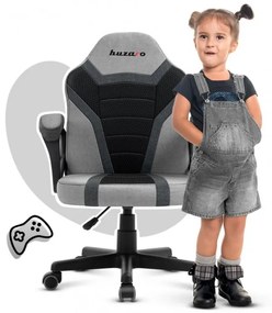 Šedé ergonomicky tvarované herní křeslo pro děti