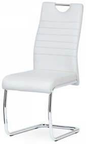 Jídelní židle bílá, chrom, DCL-418 WT