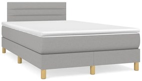 Box spring postel s matrací a LED světle šedá 120x190 cm textil 3270095
