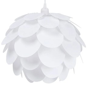Bílá závěsná lampa RHINE Beliani