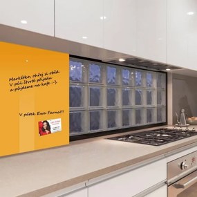 Žlutá neapolská skleněná pracovní a kancelářská tabule Smatab® - 48 × 48 cm
