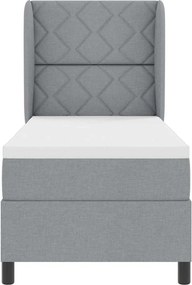 Postel s boxspringem s čelo Světle šedá 80 x 200 cm textil 3340592