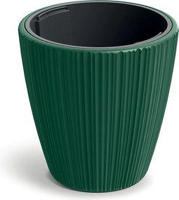 Plastový květináč OROS tmavě zelený matný