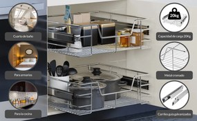 Výsuvný koš do skříňky 40cm šířka skříňky vnější rozměr
