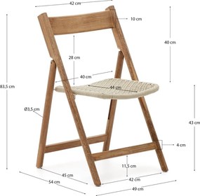 Dřevěná zahradní židle v bílo-přírodní barvě Dandara – Kave Home