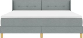 Postel s boxspringem s čelo Světle šedá 200 x 180 cm textil 3341307