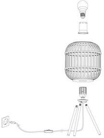 Eglo 43218 - Stolní lampa BORDESLEY 1xE27/28W/230V