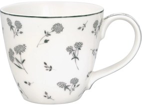 GREEN GATE Hrnek Sabine White 300 ml, šedá barva, porcelán