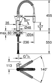Grohe - Dřezová baterie s flexibilním ramenem a sprškou, chrom