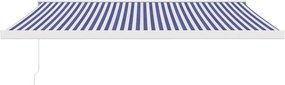 Zatahovací markýza modrá a bílá 4 x 3 m textil a hliník 3154523
