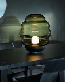 Bomma Luxusní stojací lampa Blimp medium, ø 45 cm Barva skla: černá montura, amber
