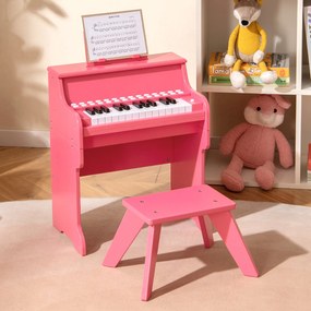 Costway 25 Keys Mini Digital Piano se stoličkou Dětské piano s nastavitelnou