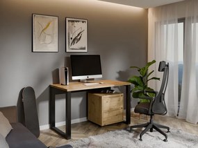 Mdx Set LOFT MAXI - kancelářský stůl + kontejner, Černá/Dub Artisan
