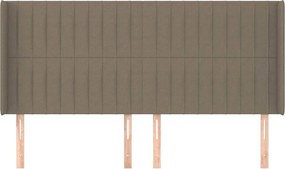 Čelo postele typu ušák taupe 203x16x118/128 cm textil 3119844