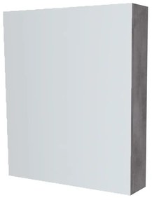 Mereo, Mereo Koupelnová zrcadlová skříňka 60 cm, galerka, 1x dvířka levá, Multidecor, Beton tmavě šedý, MER-CN798G61BET2
