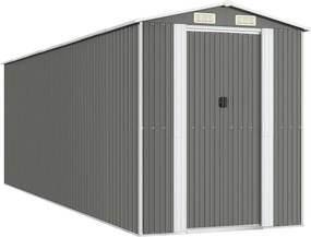 Zahradní kůlna světle šedá 192 x 606 x 223 cm pozinkovaná ocel 3147443