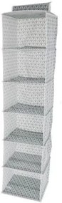 Závěsný organizér na oblečení Compactor MISSY 30 x 30 x 128 cm – 6 polic, modro-bílý