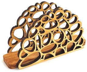 AMADEA Dřevěný stojánek na ubrousky s motivem oblázků, masivní dřevo, 12,5x6,5x3,5 cm