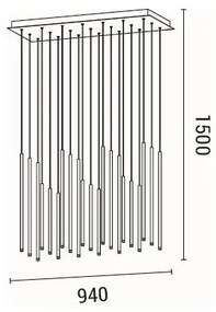 LED Lustr na lanku CASCADE LED/47W/230V 3000K