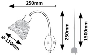 Rabalux 73009 - Nástěnné bodové svítidlo FARELIA 1xE14/10W/230V