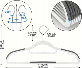 WERDANO HOME protiskluzová ramínka na oblečení 20 kusů
