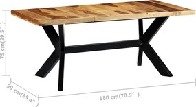 vidaXL Marketos Jídelní stůl 180 x 90 x 75 cm masivní akáciové dřevo